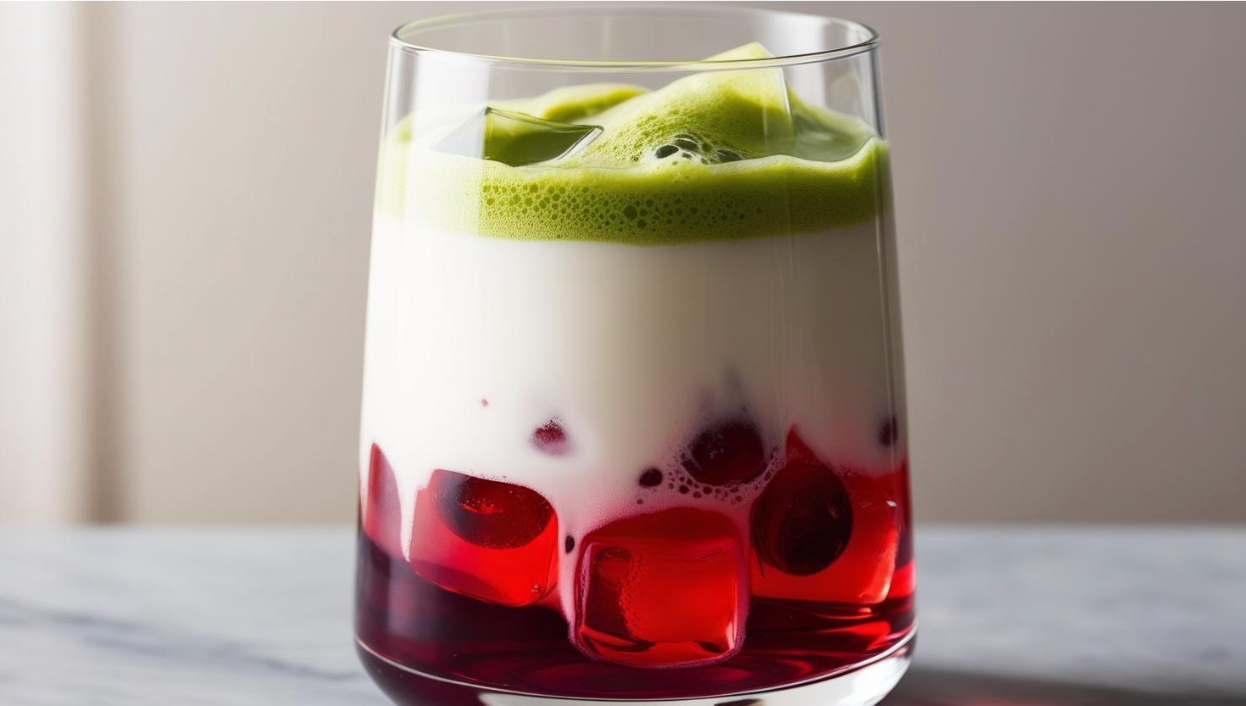 Easy to Make Cranberry and Matcha Drink for UTI