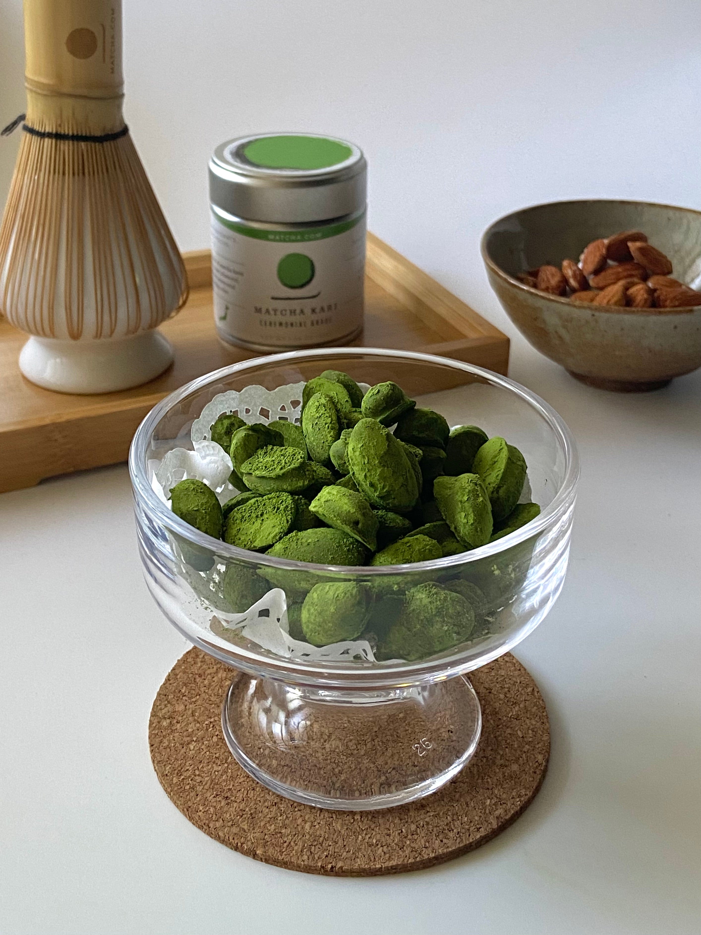 3-Ingredient Matcha Chocolate Covered Almond Recipe